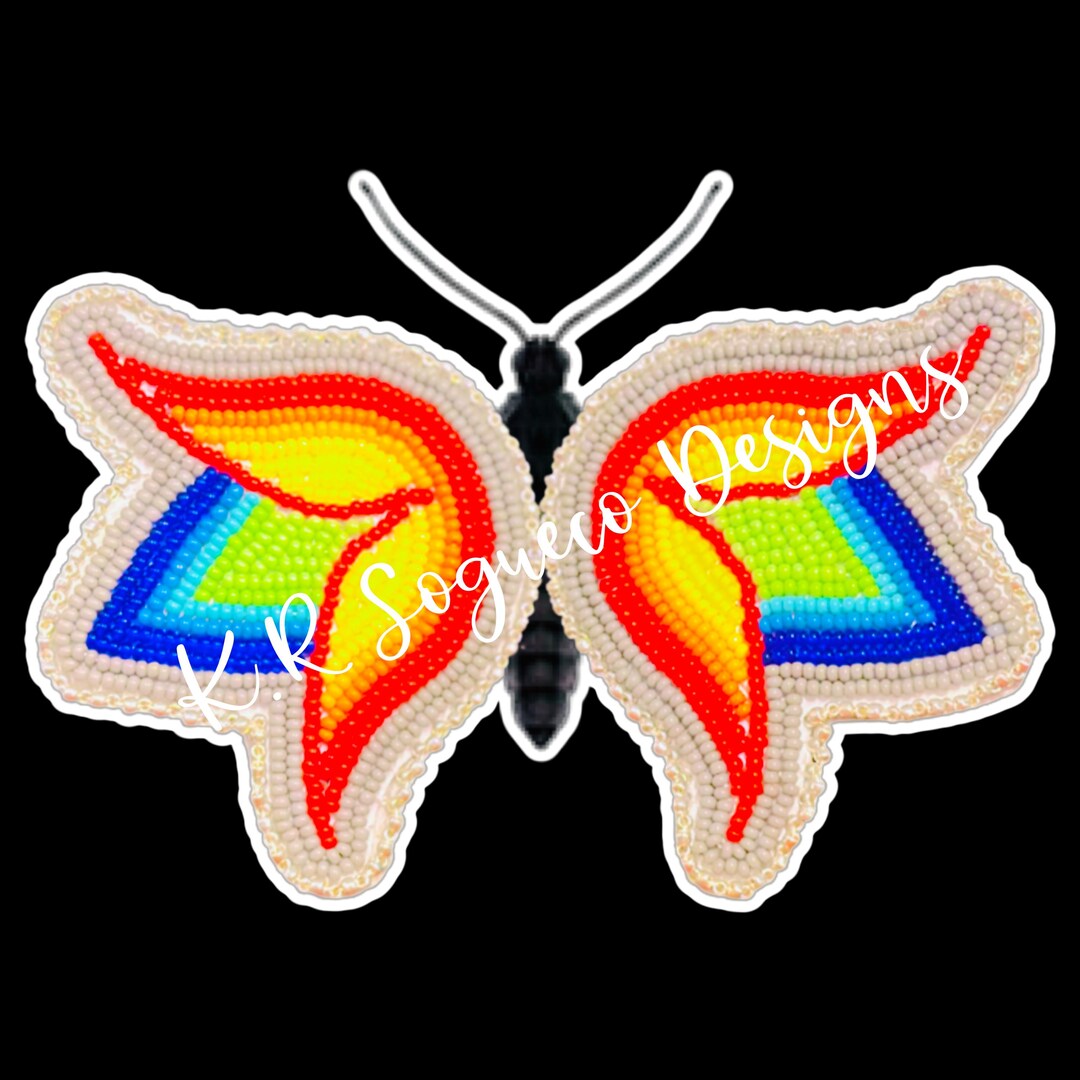 Native American Beaded Butterfly Sticker - Etsy