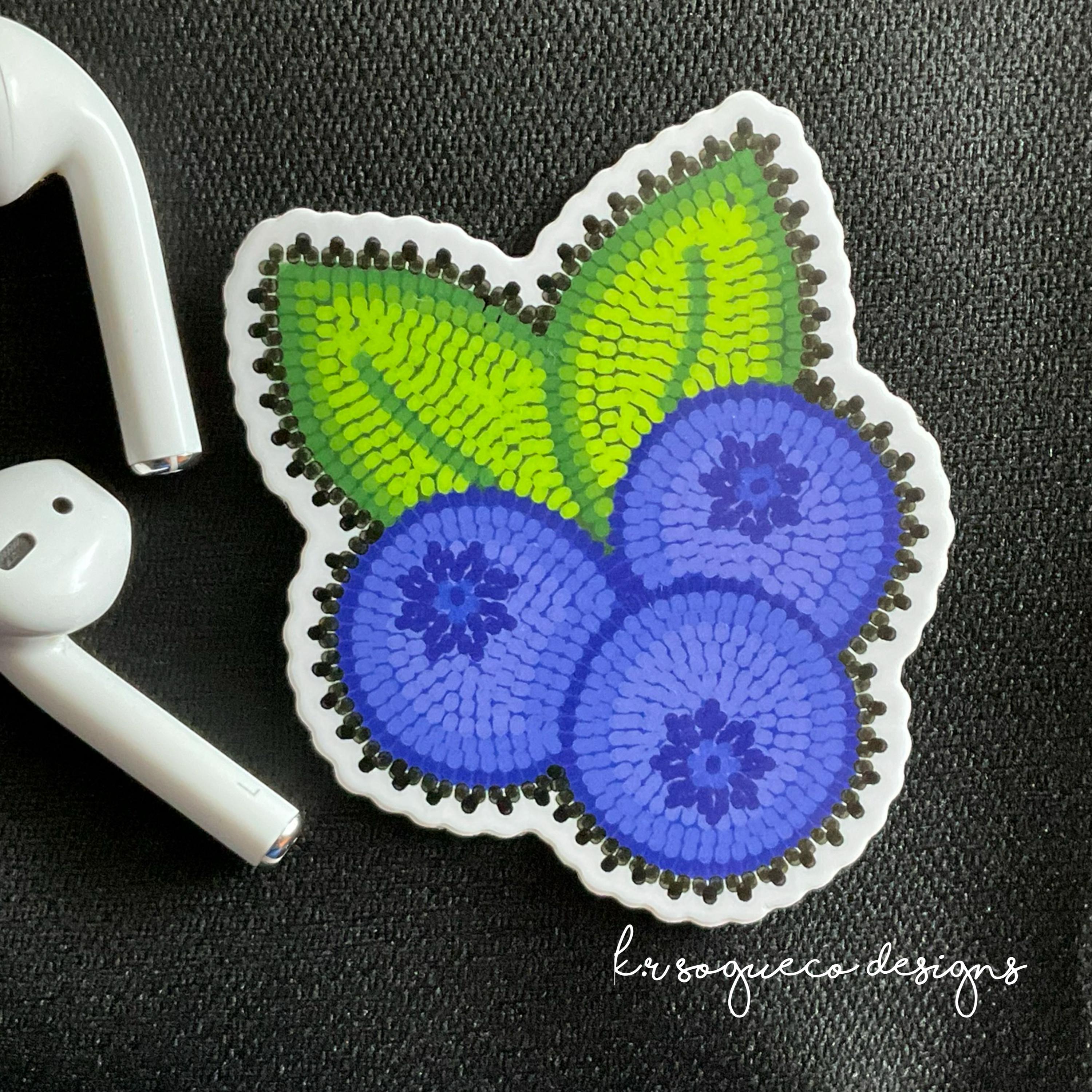 Native Beaded Blueberry Sticker - Etsy