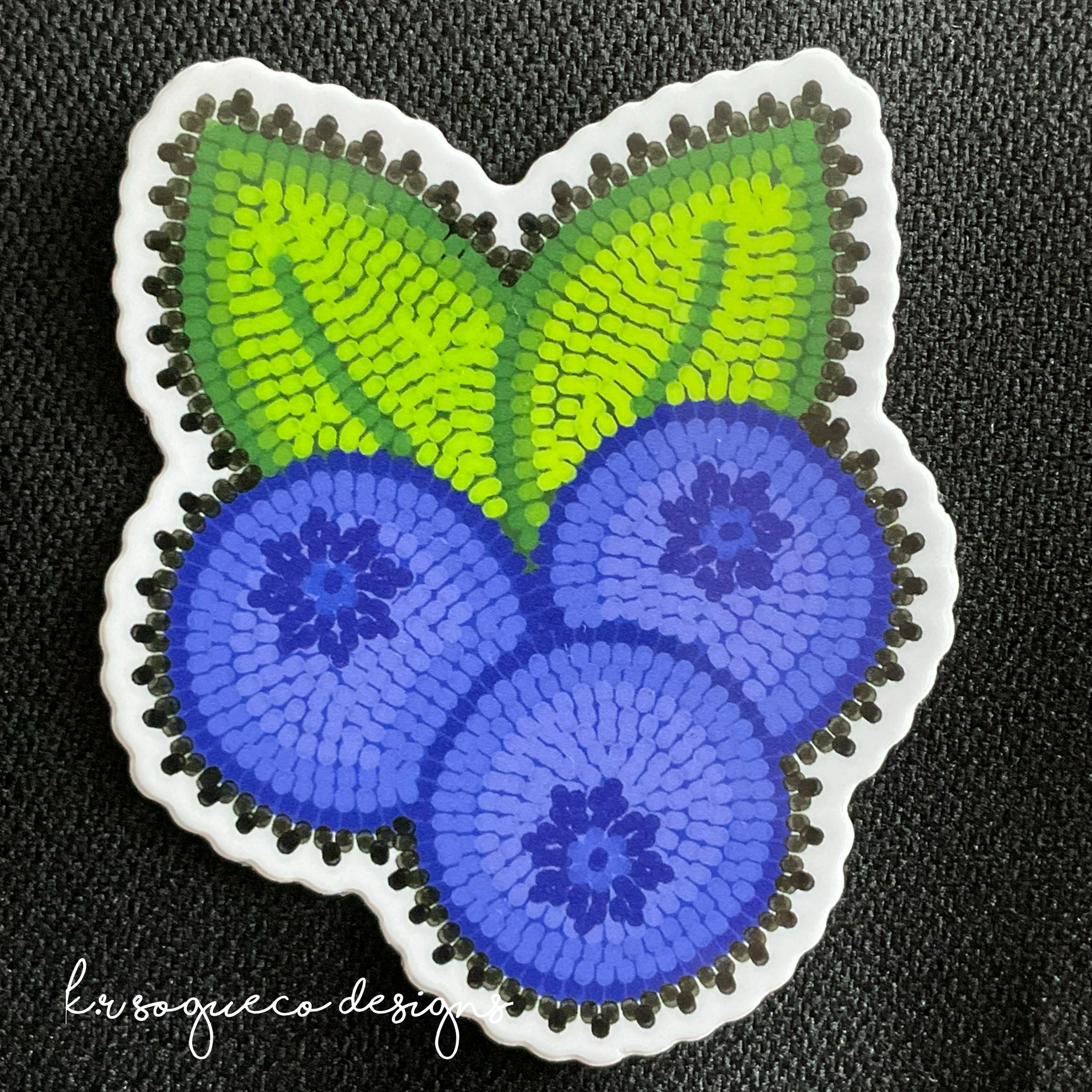 Native Beaded Blueberry Sticker - Etsy