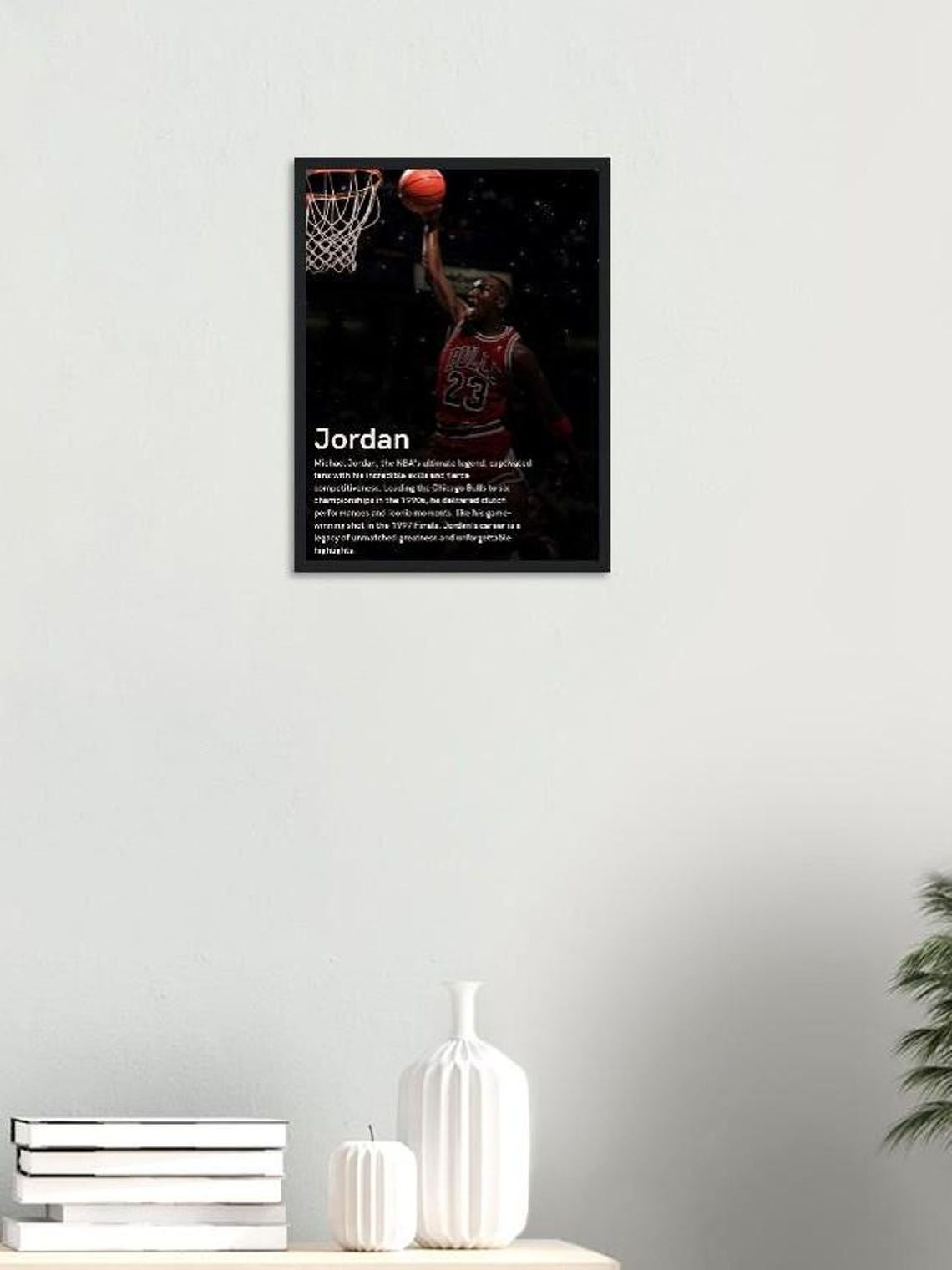 Michael Jordan Basketball Wall Poster With Frame - Etsy