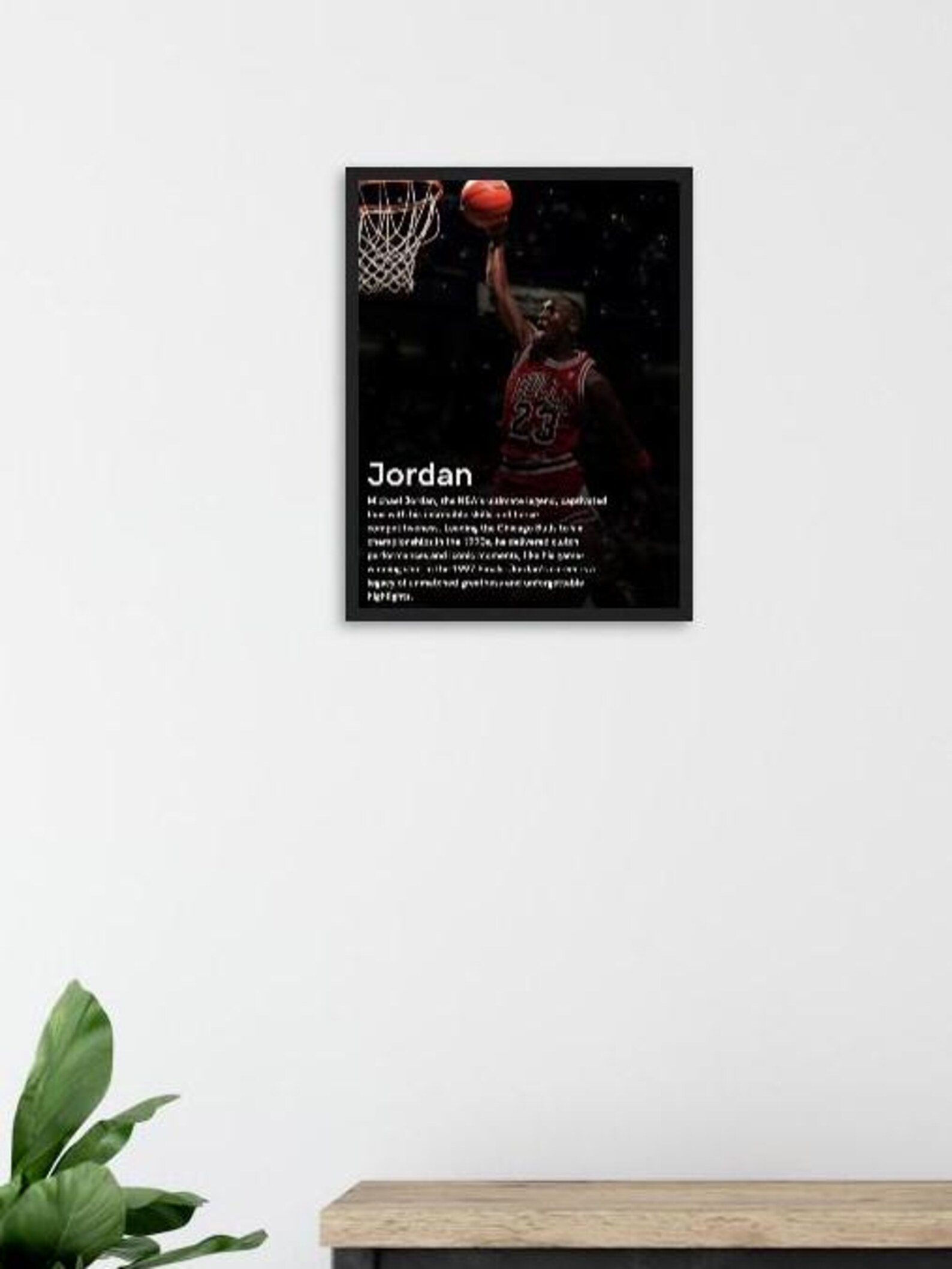 Michael Jordan Basketball Wall Poster With Frame - Etsy