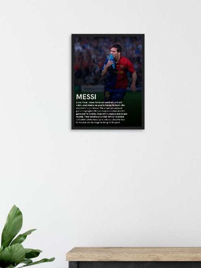 Lionel Messi Football Wall Poster With Frame - Etsy