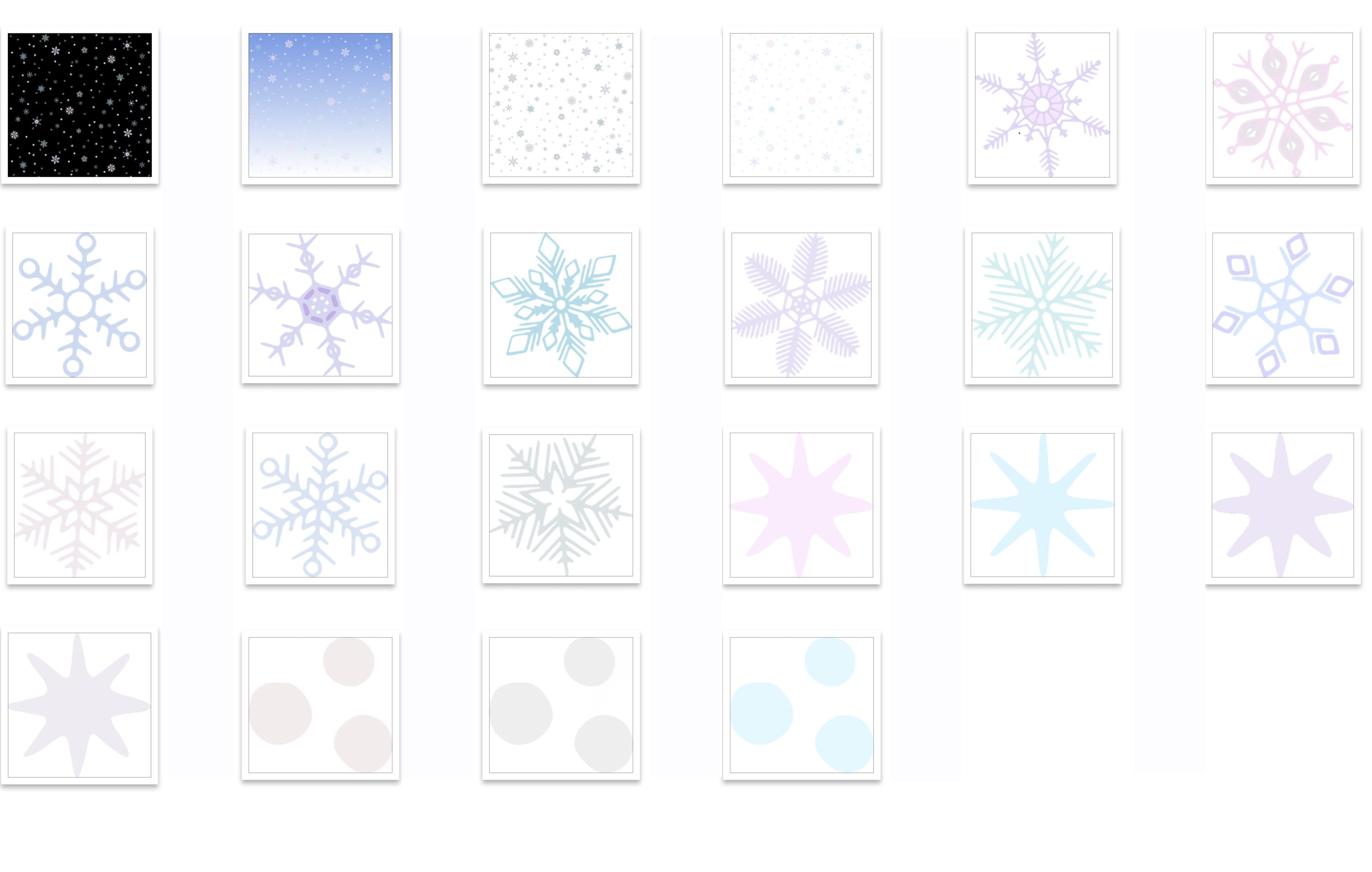 Digital Snowflakes Backgrounds Printable Graphics Download - Etsy