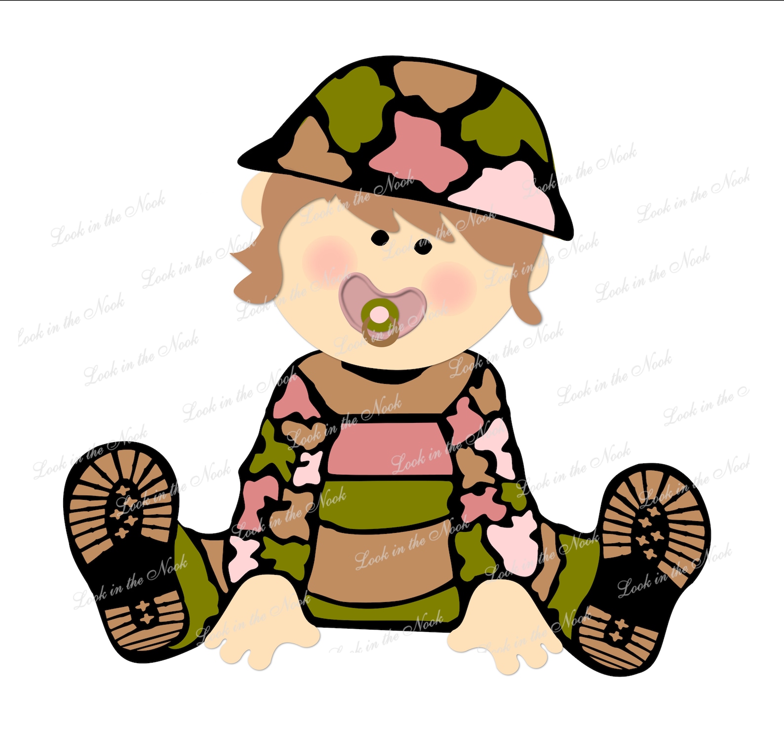 Military Baby, Army Baby Clip Art, Instant Download, Camouflage Baby ...