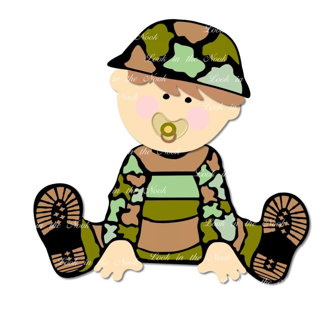 Military Baby, Army Baby Clip Art, Instant Download, Camouflage Baby ...
