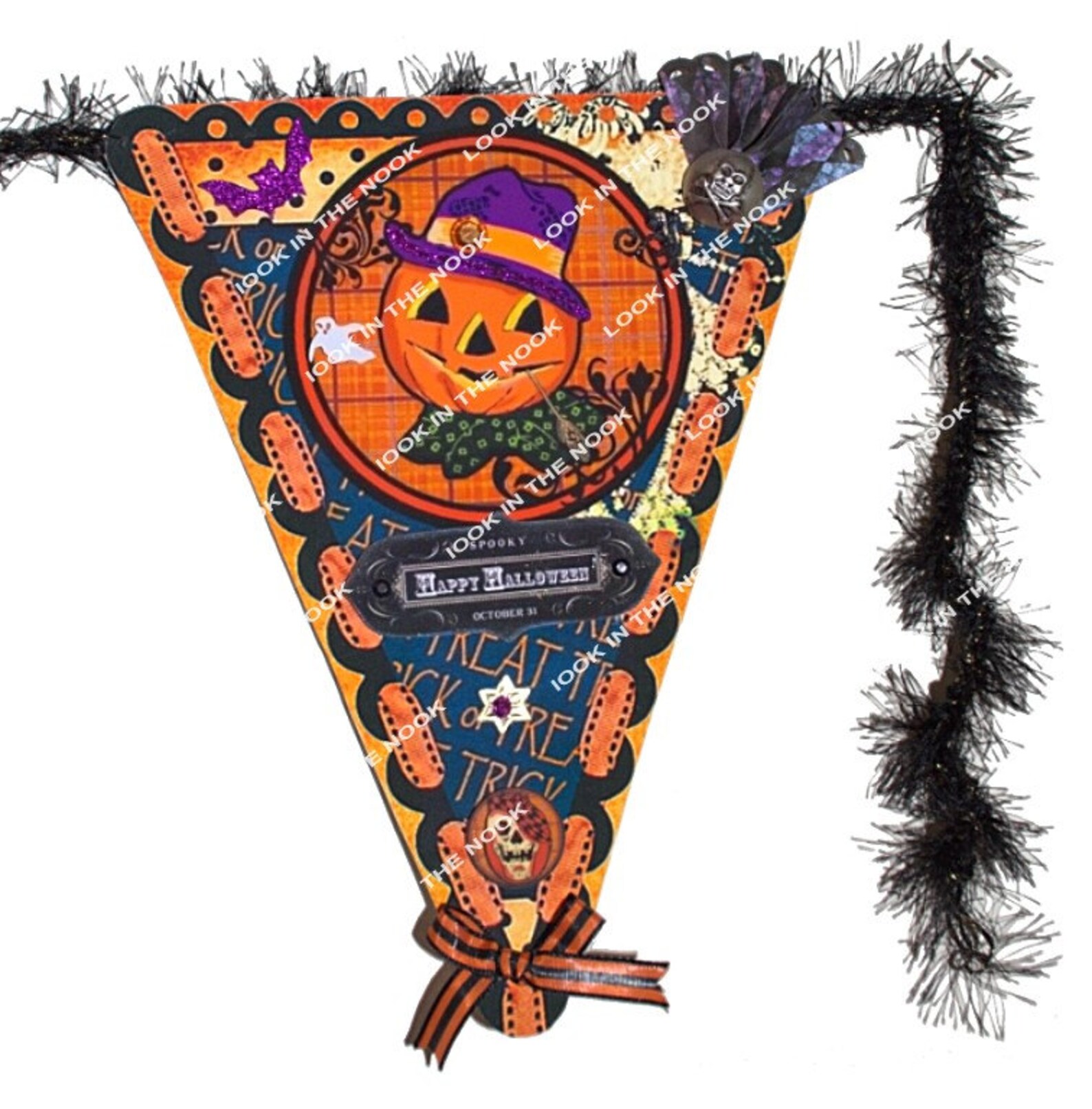 Printable Halloween Pennant Banner, DIY 3-d Embellishments, Party ...