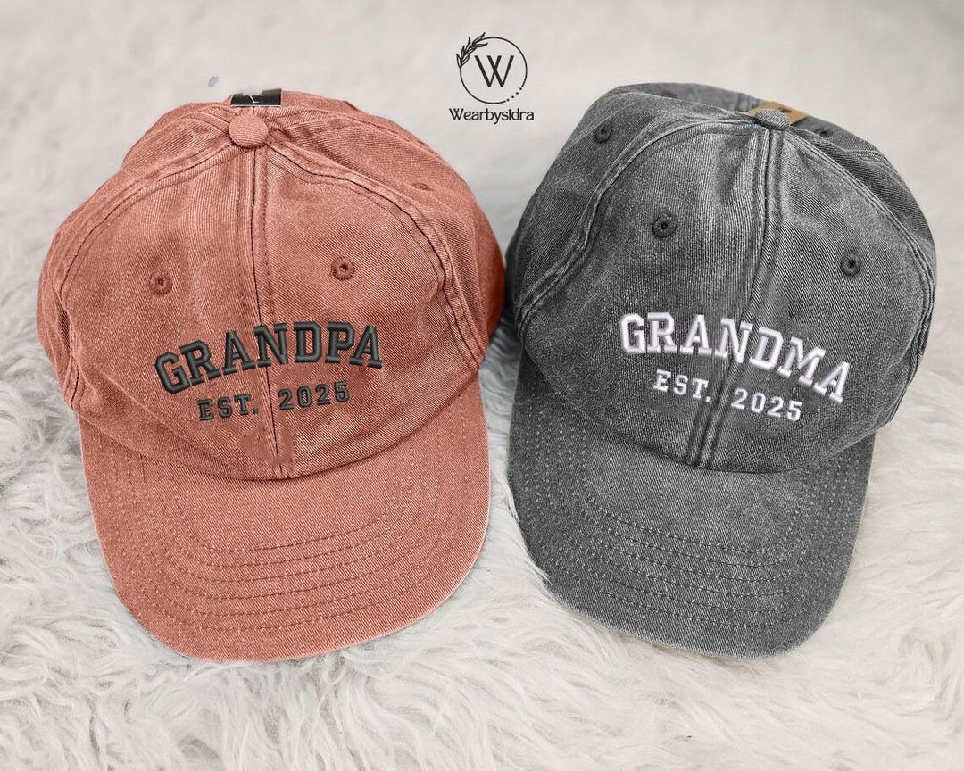 Custom Embroidered Grandad Hat, Personalised Vintage Baseball Cap With ...