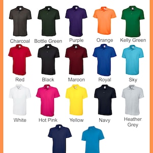 Embroidered Personalised Logo Polo Tshirt, Custom Logo on Left Chest ...