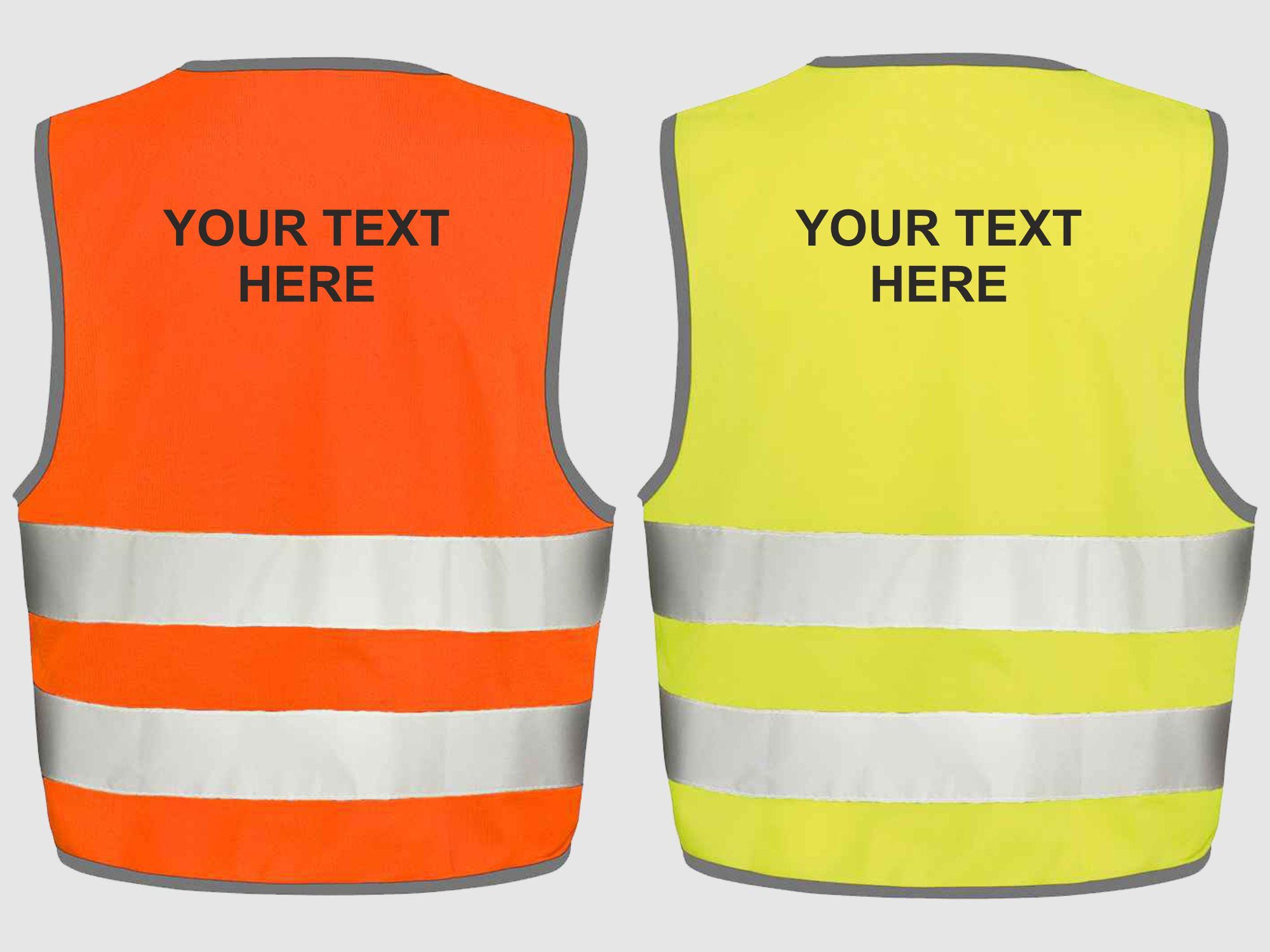 Custom Kids Reflective Hi-vis Vests, Personalised Text or Name High ...
