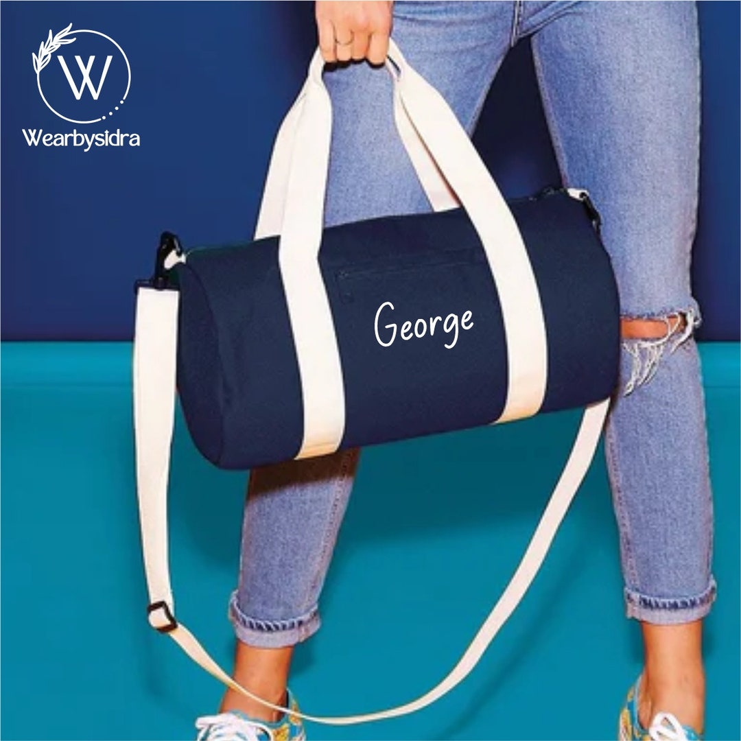 Custom Gym Bags for Men, Personalised Name/initial Printed Barrel Bag ...