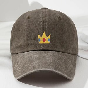 Vintage Crown Cap, Embroidered Gold Princess Crown Hat for Girls, Retro ...