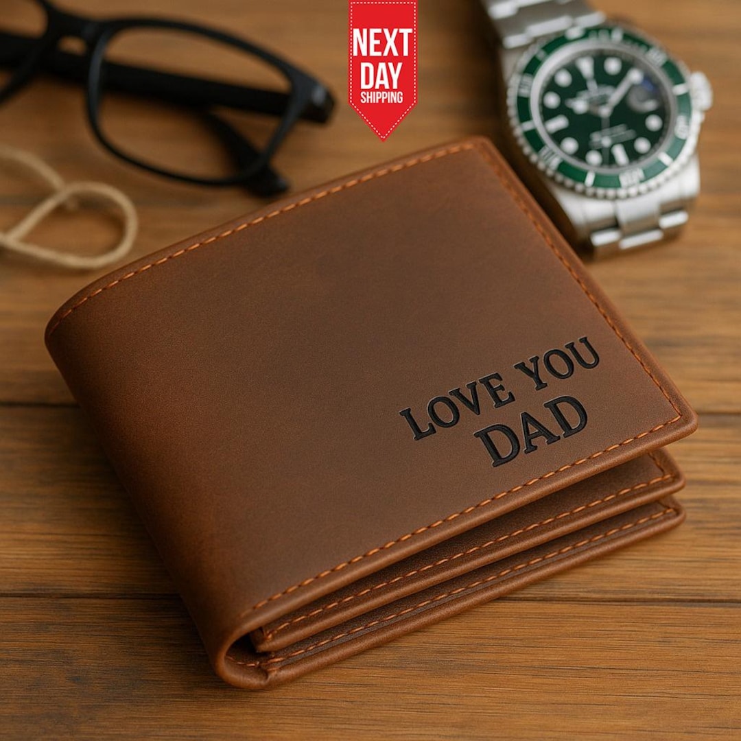 Fathers Day Gift for Dad, Personalized Engraved Wallets, Picture ...