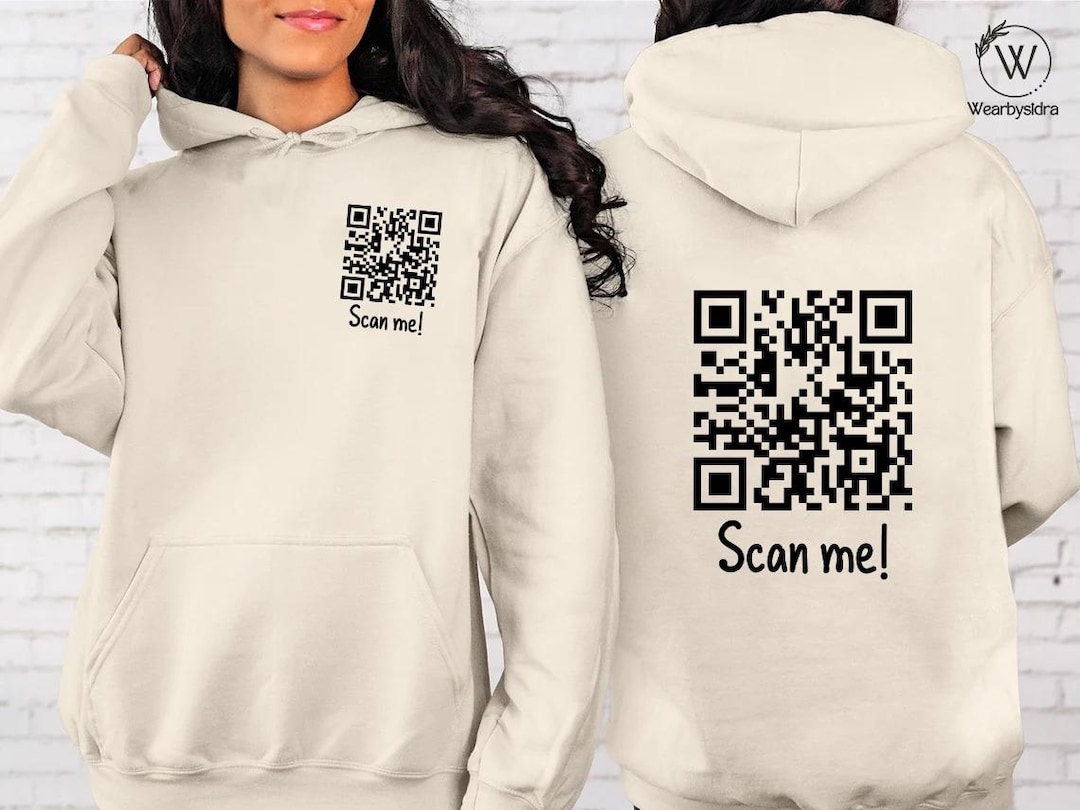 Custom QR Code Hoodies, Personalised QR Code Jumpers, Funny Hidden ...