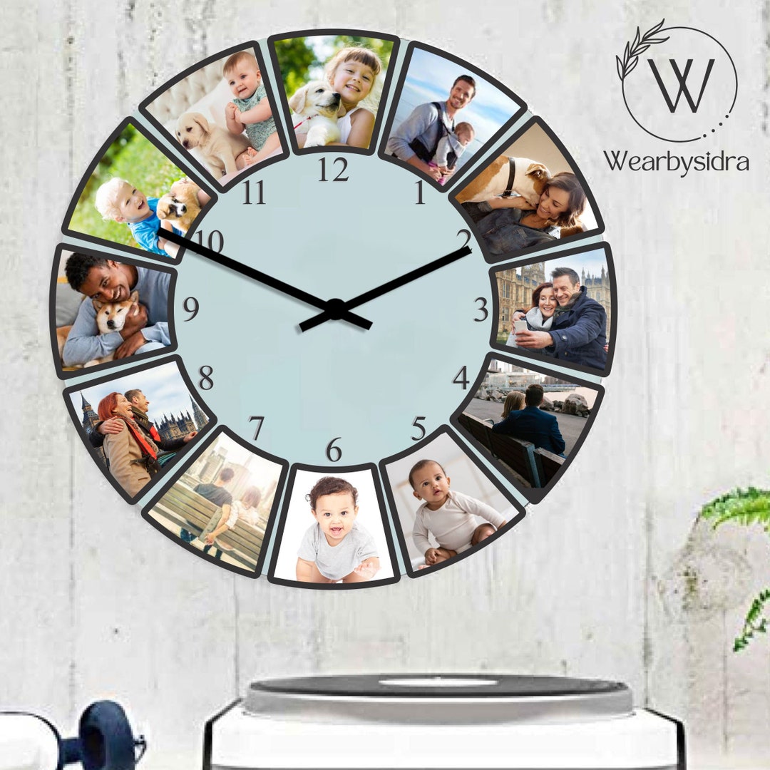 Personalised Mother's Day Photos Glass Clocks, Family Photos Bedroom ...