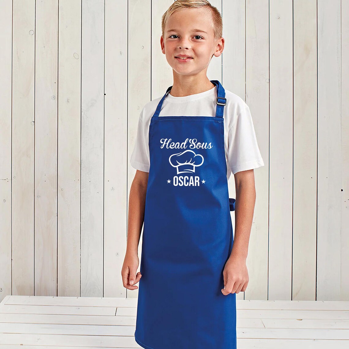 Personalised Matching Apron for Dad & Kids, Custom Name Head Chef ...