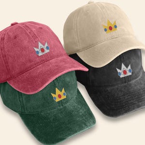 Vintage Crown Cap, Embroidered Gold Princess Crown Hat for Girls, Retro ...