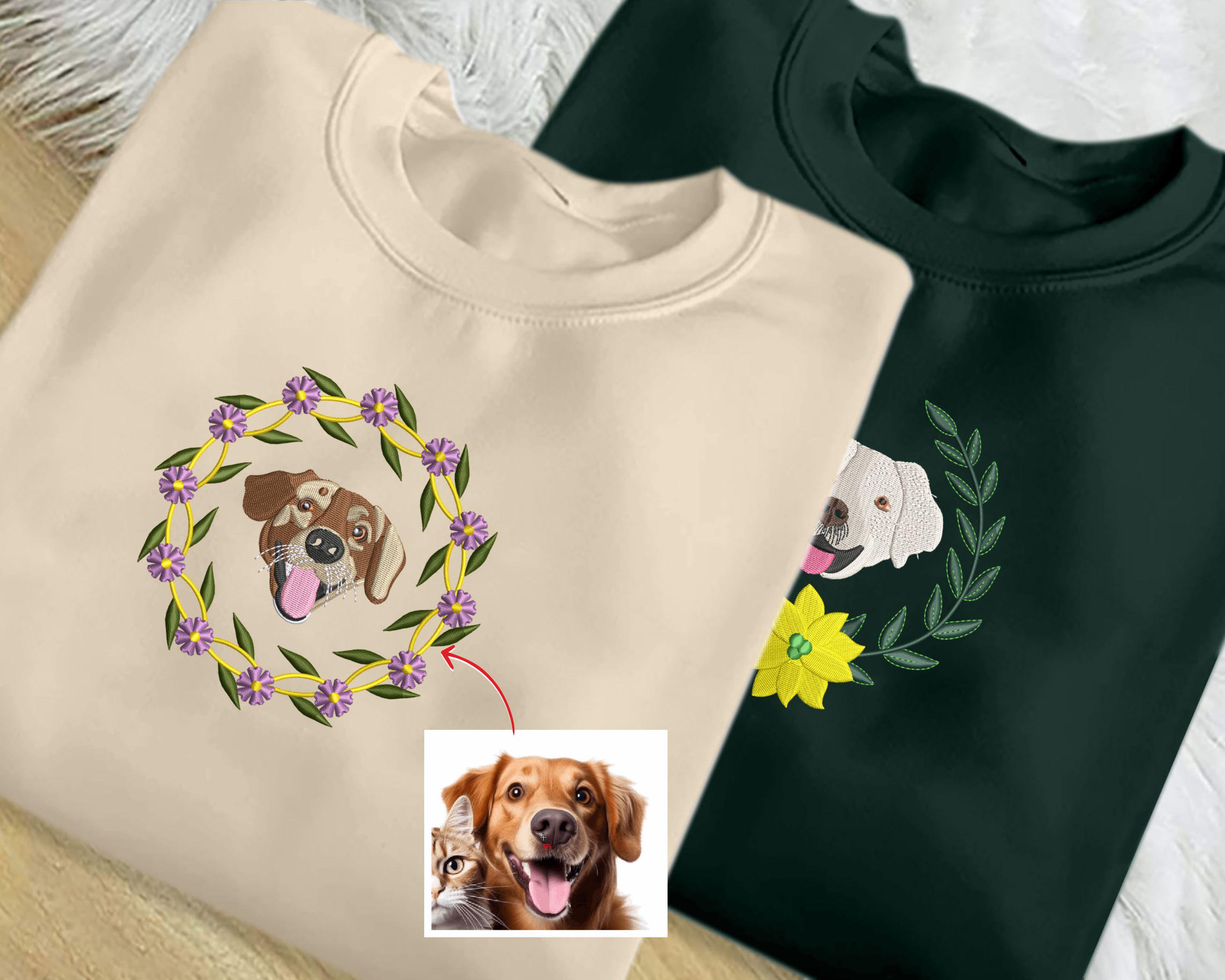 Personalised Dog Embroidered Photo Jumper, Personalised Pet Portrait ...