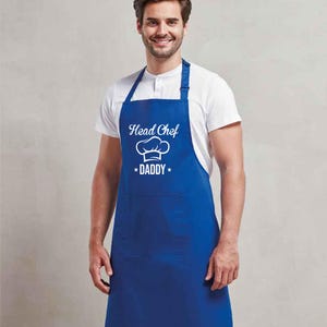 Personalised Matching Apron for Dad & Kids, Custom Name Head Chef ...