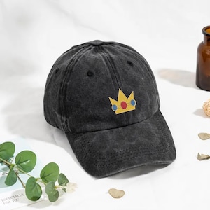Vintage Crown Cap, Embroidered Gold Princess Crown Hat for Girls, Retro ...