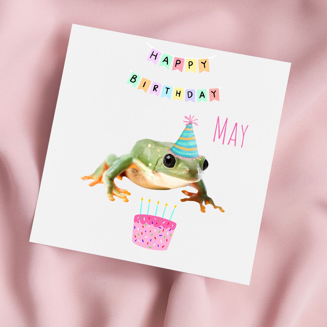 Birthday Card With Tree Frog, Frog Greeting Card, Frog Card, Special ...