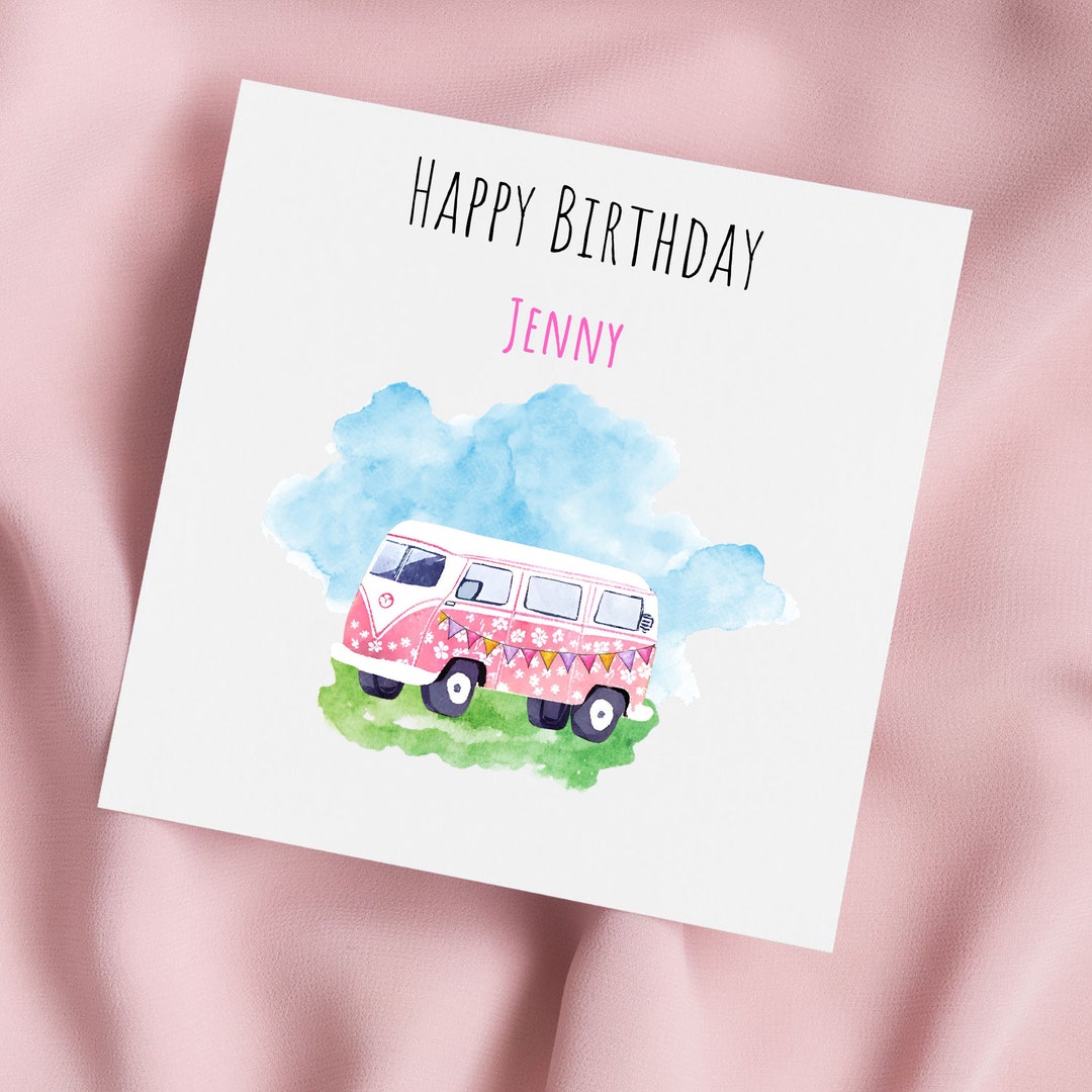 Camper Van Birthday Card Happy Birthday Card Campervan Card Camping