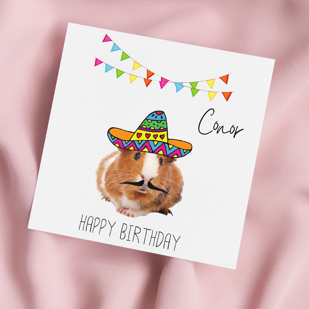 Guinea Pig Birthday Card, Guinea Pig Card, Personalised Card, Funny ...