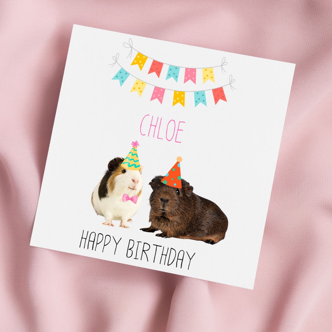 Guinea Pig Birthday Card, Guinea Pigs Card, Personalised Card, Funny ...