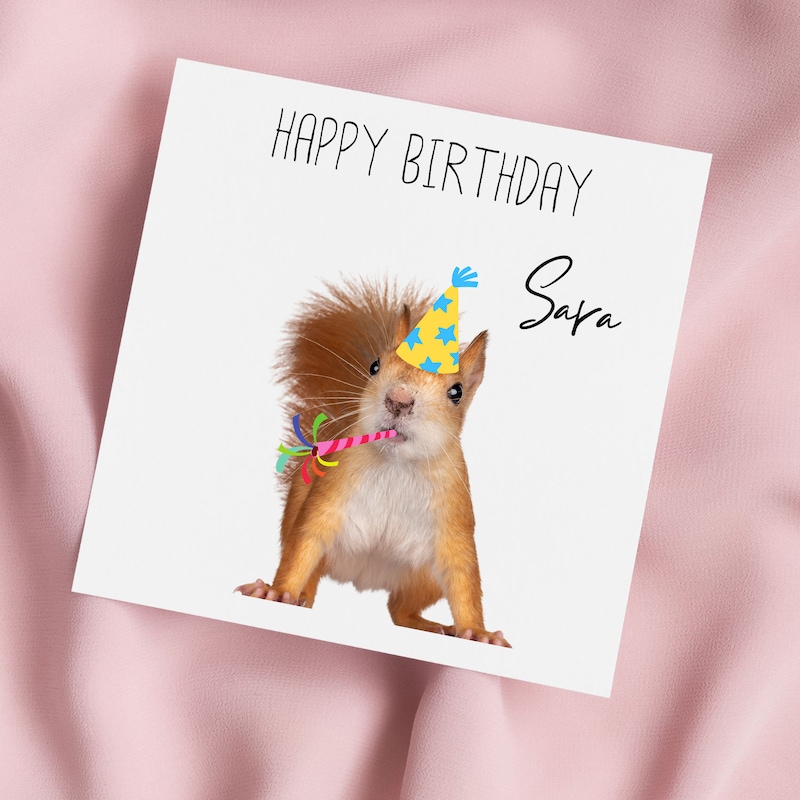 Squirrel Happy Birthday - Etsy