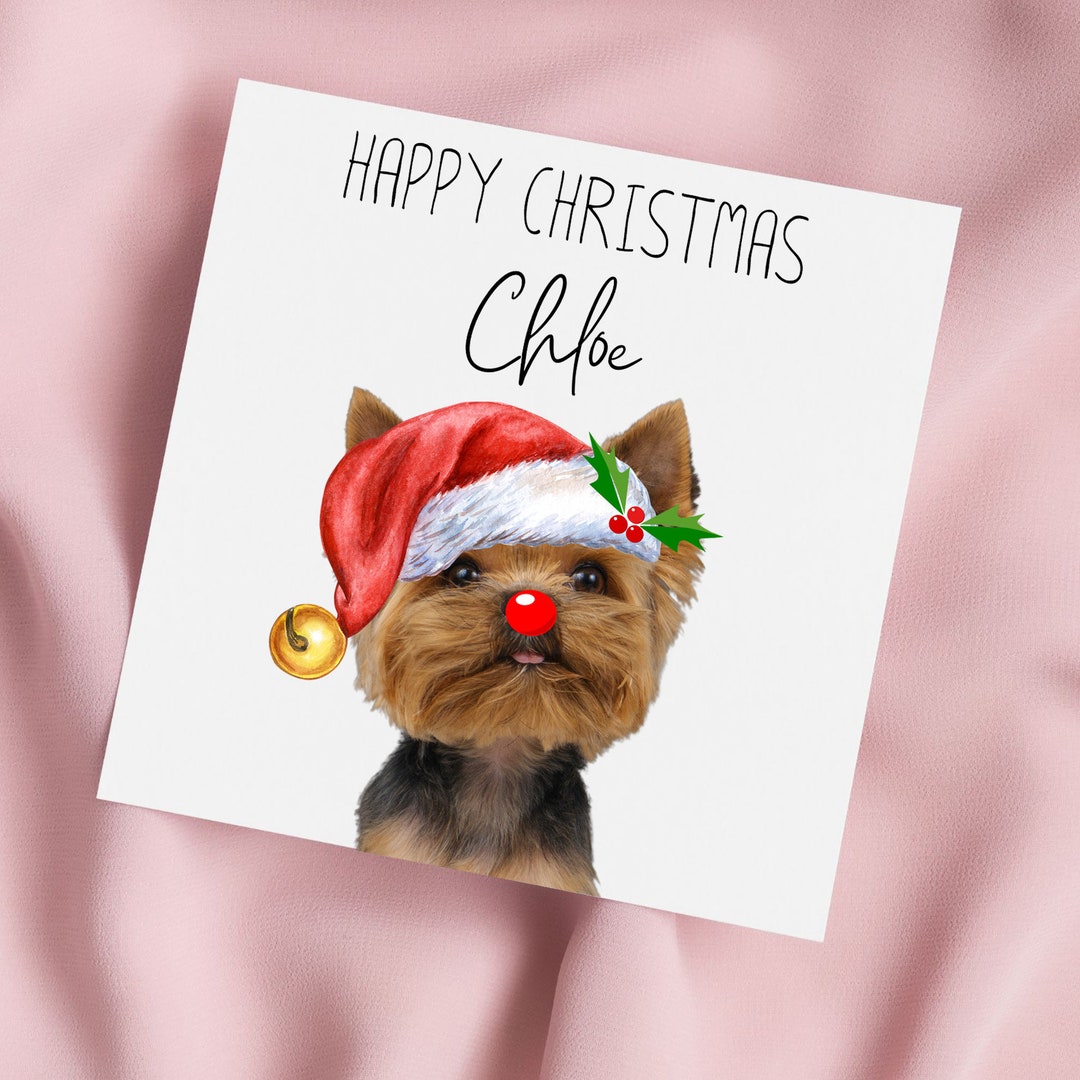 Yorkshire Terrier Christmas Card, Yorkshire Terrier Card, Christmas ...
