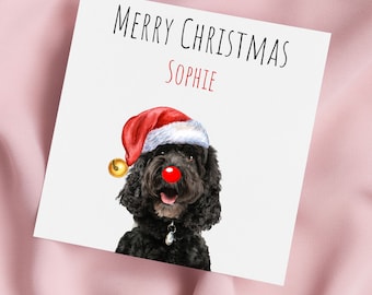 Black Cockapoo Christmas Card - Etsy UK