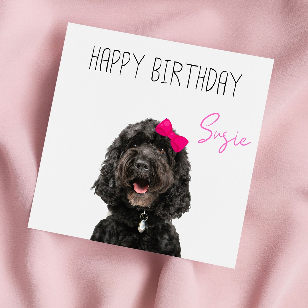 Cockapoo Dog Greeting Card, Cockapoo Birthday Card, Cute Cockapoo Card ...