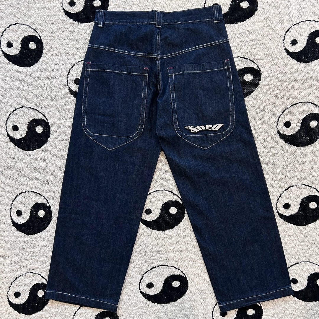 Vintage Jnco Jeans Dark Navy Blue Straight Leg Embroidered Logo #the ...