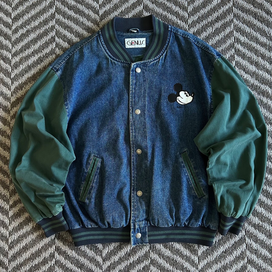 Vintage Mickey Mouse Denim 90s Joint Button-up Jacket Unused New Rare ...