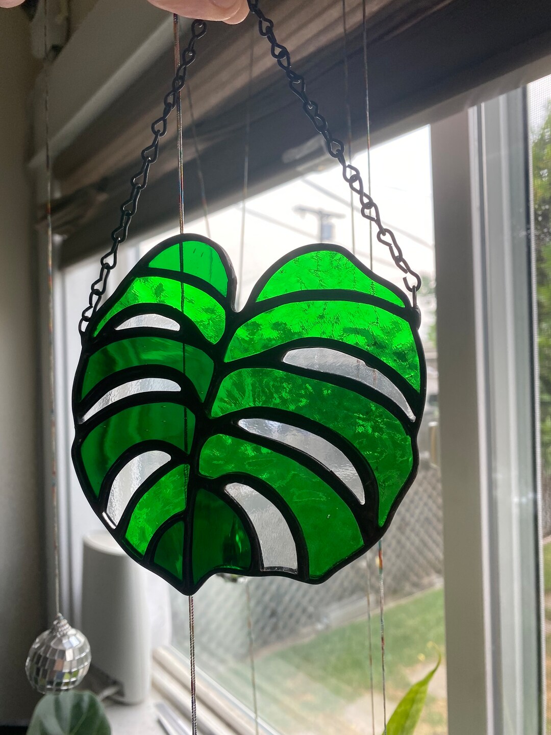 Monstera Leaf Stained Glass Two-tone - Etsy