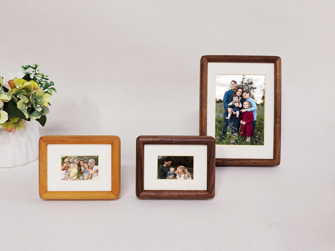 Round Corner Picture Frame, Walnut Family Photo Frame, Solid Wooden ...