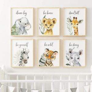 PRINTABLE SAFARI NURSERY - Set 6 Jungle Nursery - Wall Art Prints ...