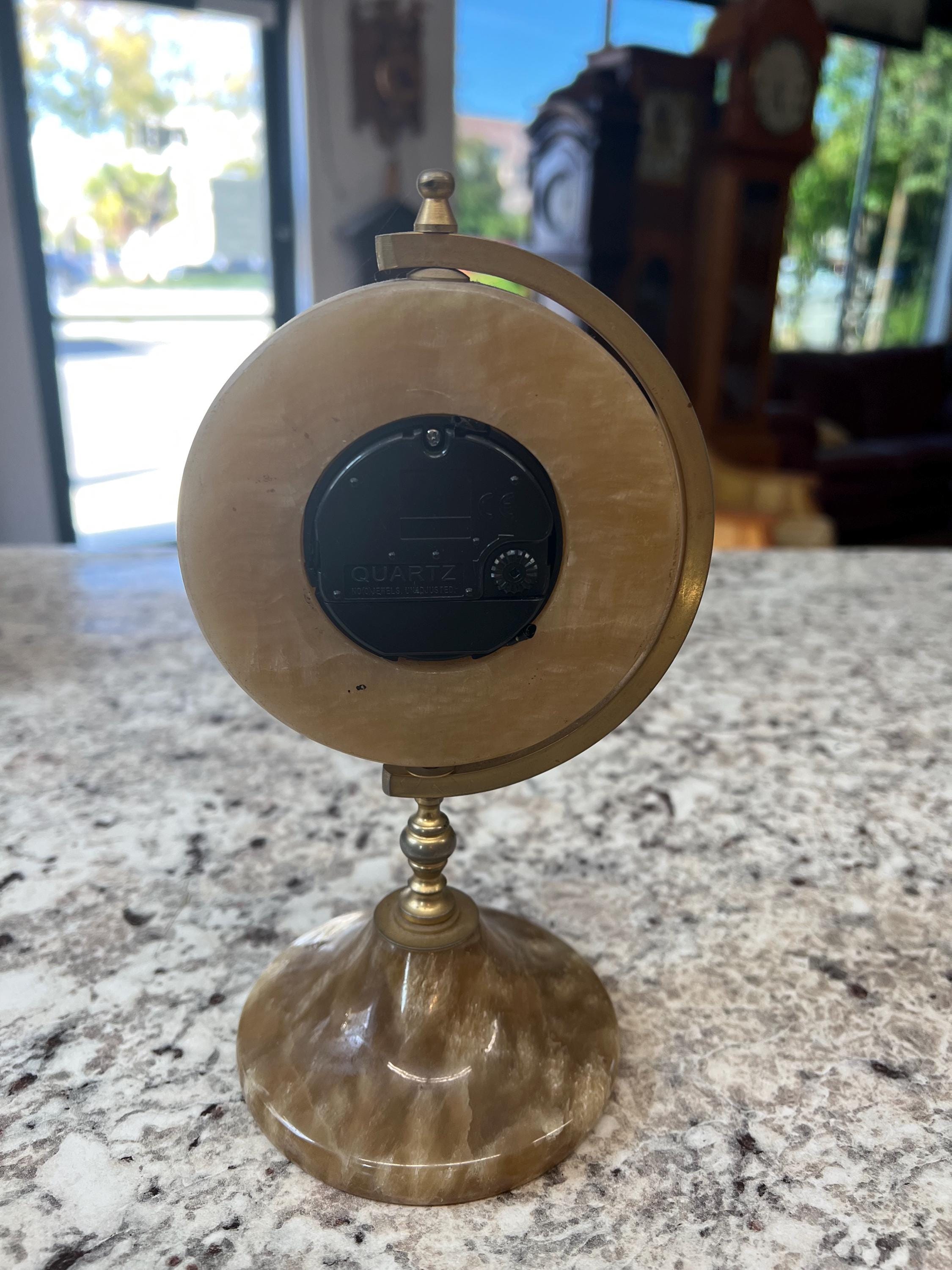 Vintage Onyx Swivel Desk Clock on Pedestal - Etsy