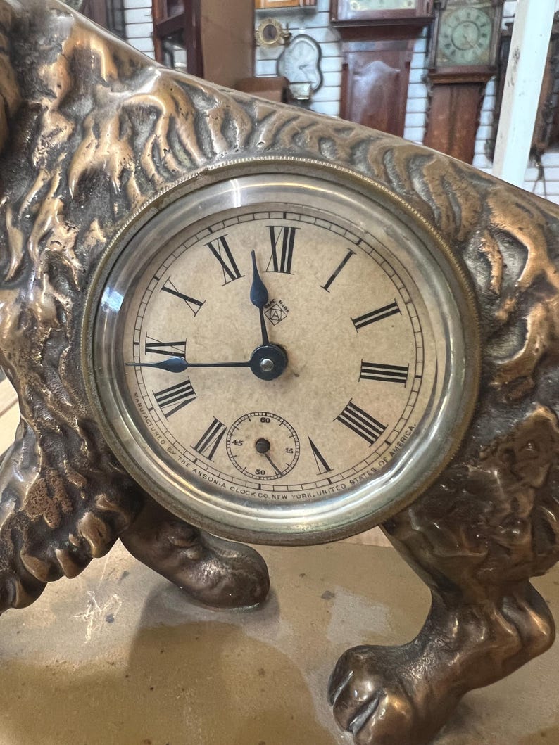 The Ansonia Clock Co. Table Dog Clock - Etsy