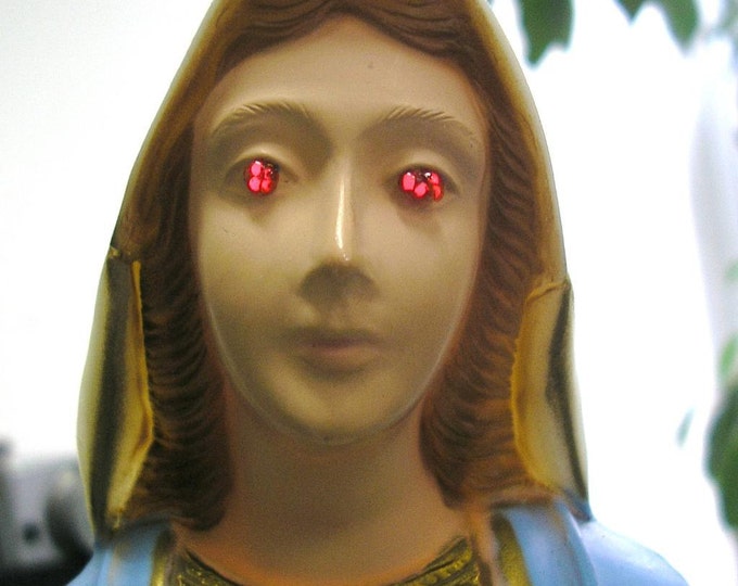 VIRGIN MARY From HELL Lamp With Glowing Red Eyes, Hartland Plastics - Etsy