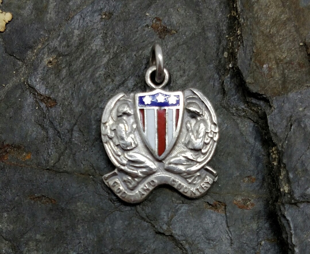 Jesus Mary Religious Medal Protection Pendant, Antique Sterling Silver ...