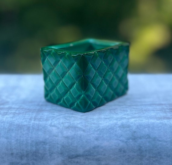 Bohemia Art Glass Jade Malachite Glass Jewelry Box Do… - Gem
