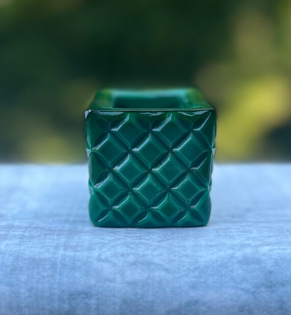 Bohemia Art Glass Jade Malachite Glass Jewelry Box Do… - Gem