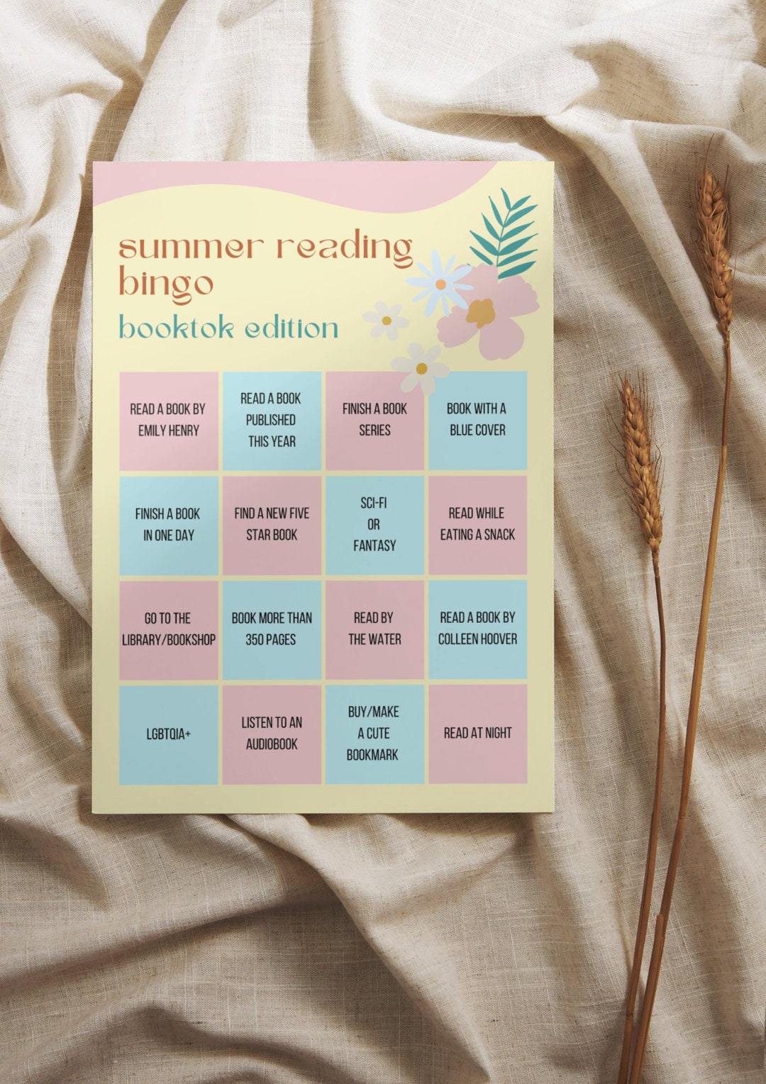 Printable Summer Reading Bingo Booktok Edition, Bookish Game, PDF ...
