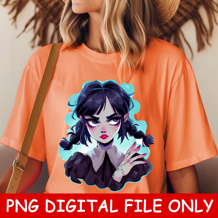 Wednesday Addams PNG Design, Wednesday PNG Clipart, Gothic Girl Png ...