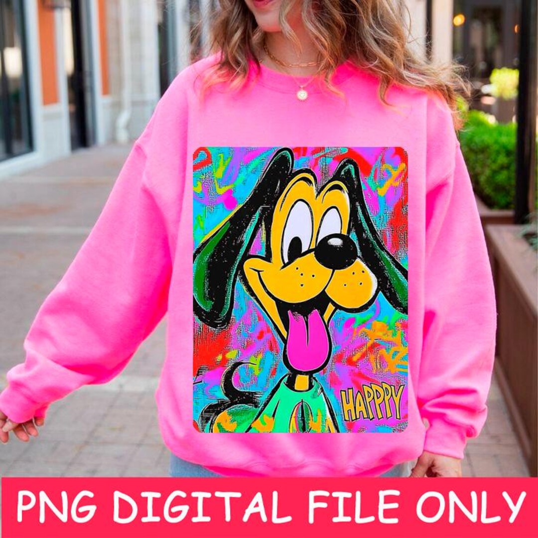 Pluto Graffiti PNG, Neon Graffiti PNG Design, Happy Dog PNG, Colorful ...