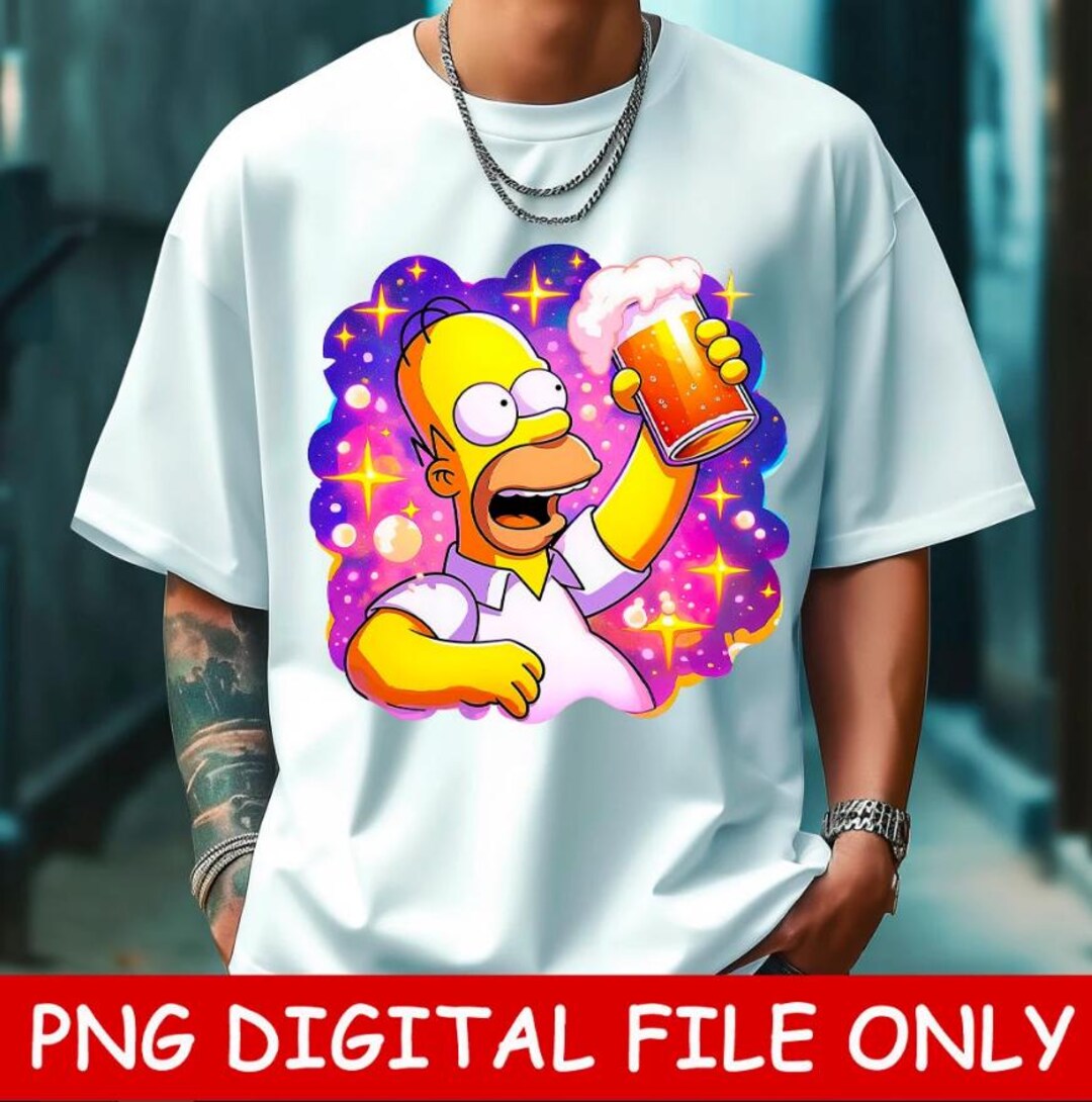 Hommer With Beer PNG for Shirts, T-shirts Men, Cartoon Characters PNG ...