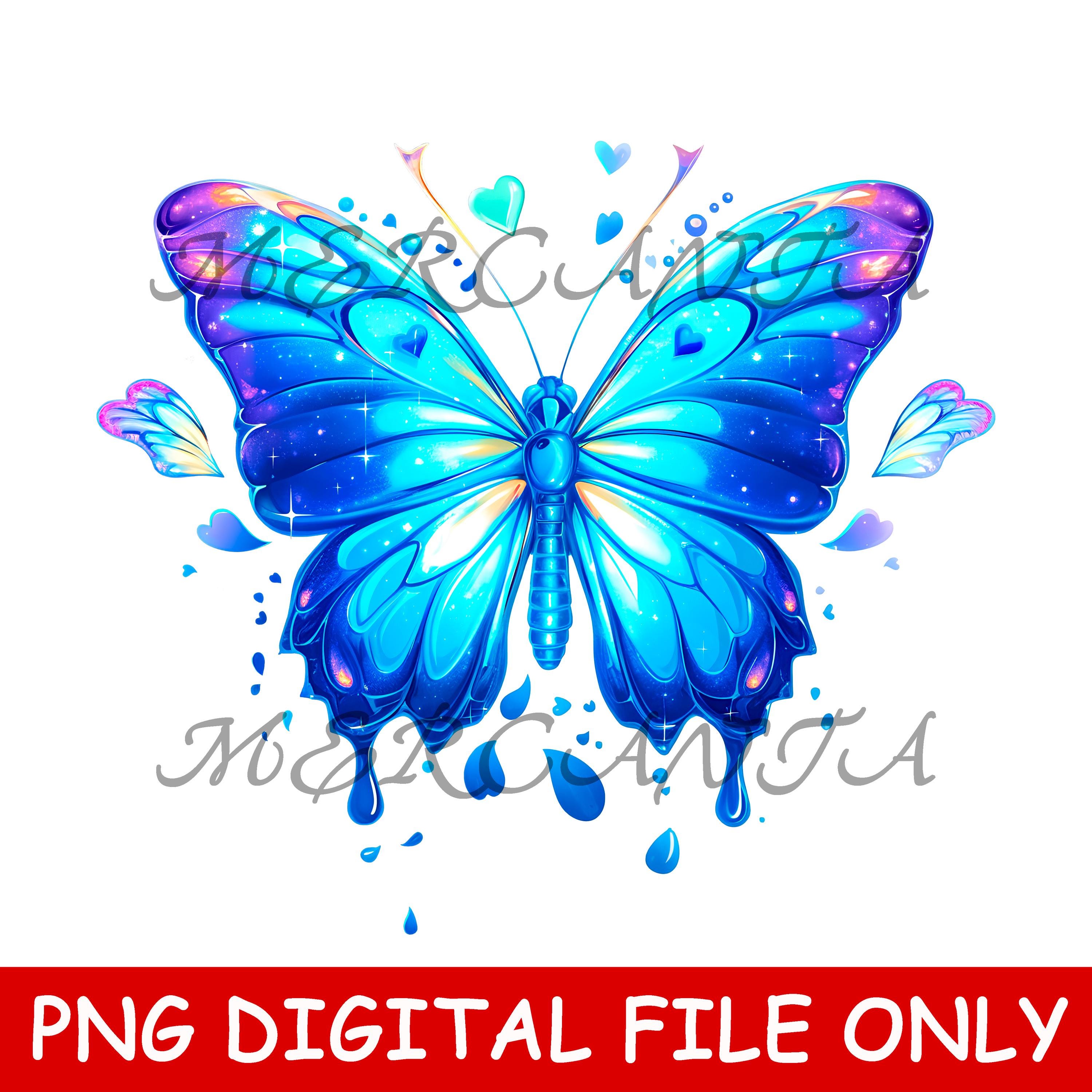 Neon Butterfly PNG, Blue Butterfly PNG Design, Butterfly Clipart Png ...