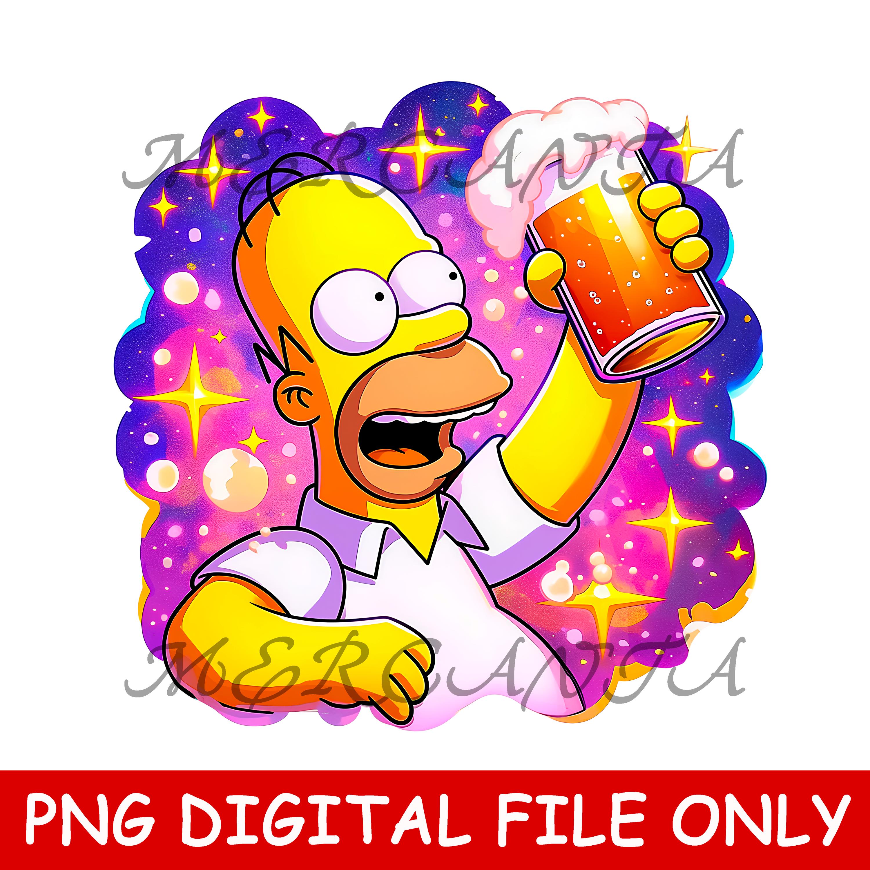 Hommer With Beer PNG for Shirts, T-shirts Men, Cartoon Characters PNG ...