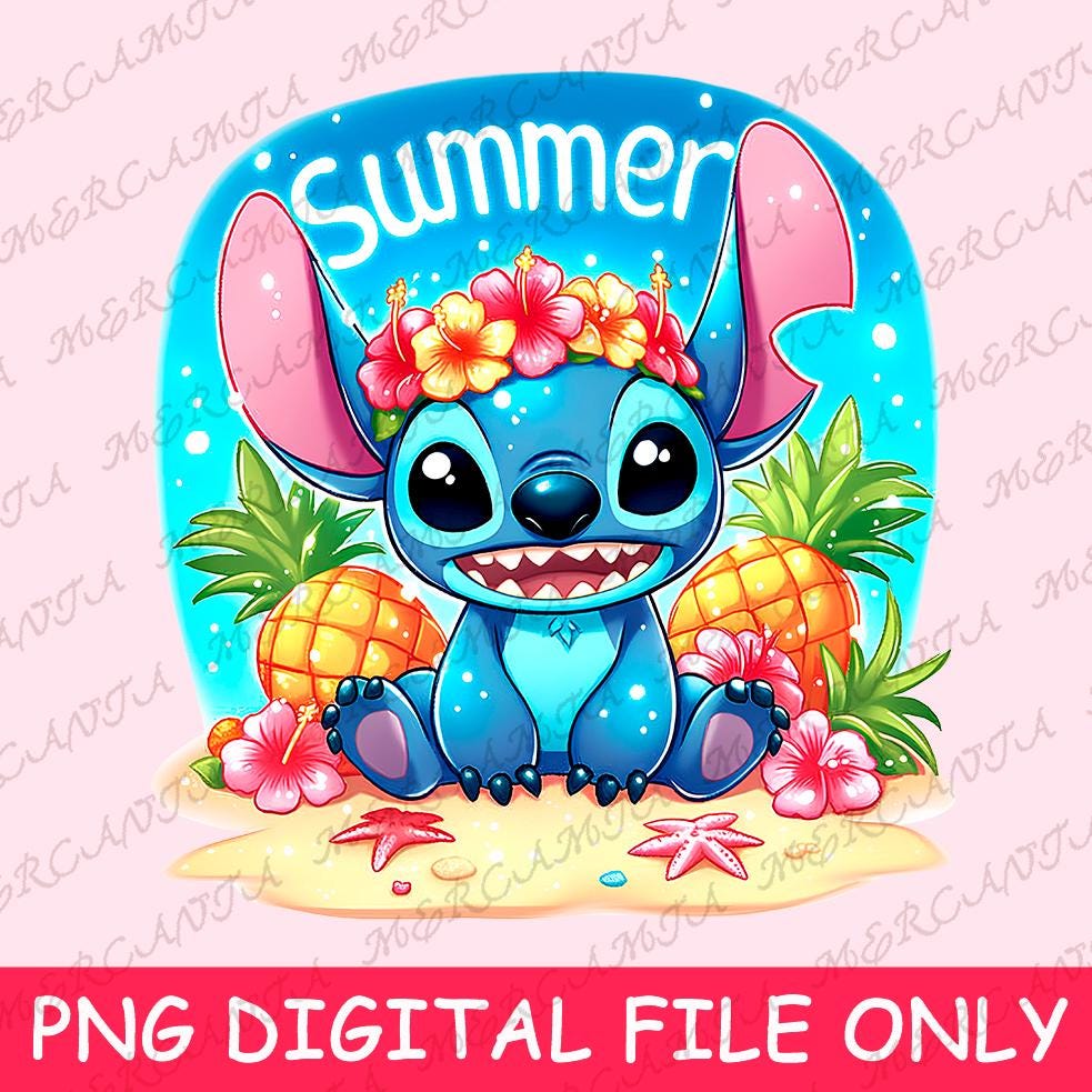 4 PNG Stitch Summer PNG, Tropical Stitch Clipart, Summer Stitch Bundle ...
