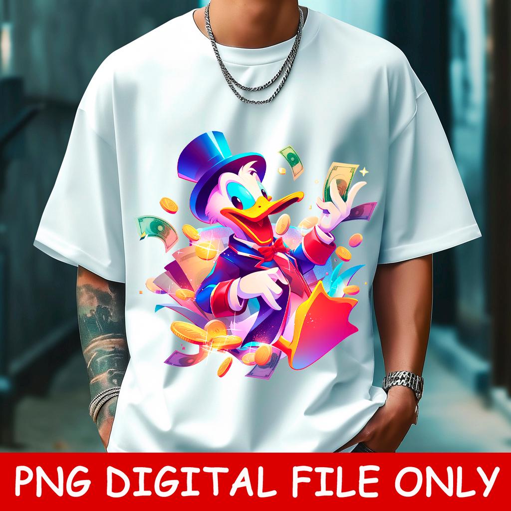 Scrooge Mcduck With Money Cash PNG for Sublimation Designs, Scrooge ...